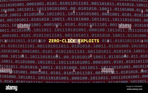 Cyber Attack Zero Click Exploits Vulnerability Text In Binary System Ascii Art Style Code On