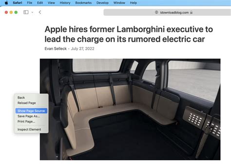 How To View The Html Source Code Of A Web Page On Mac Ipad And Iphone