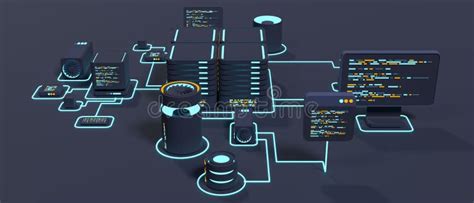 Computer Technology 3d Illustration Computation Of Big Data Center Cloud Computing Stock