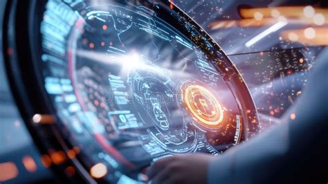 Futuristic Digital Interface With Holographic Technology And Data Visualization For Innovation