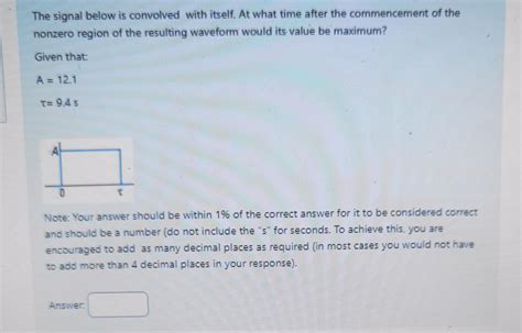 Solved The Signal Below Is Convolved With Itself At What