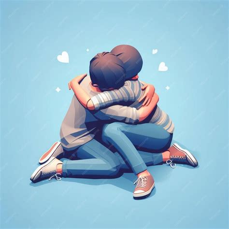 Día Nacional Del Abrazo Las Imágenes De Ia De Dos Personajes