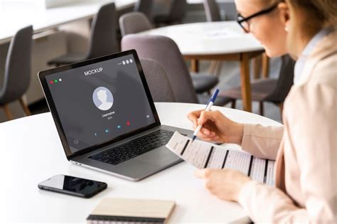 Premium Psd Person Working Remotely At A Computer Mockup