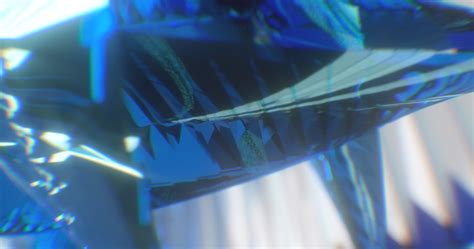 유리와 크리스탈에서 수차와 눈부심의 형태로 추상 동적 파란색 배경 3d 렌더링 0명에 대한 스톡 사진 및 기타 이미지 0명