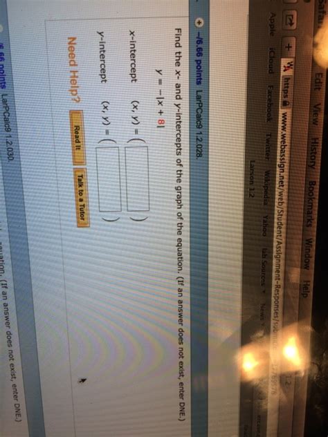 solved on 12 find the x and y intercepts of the graph of