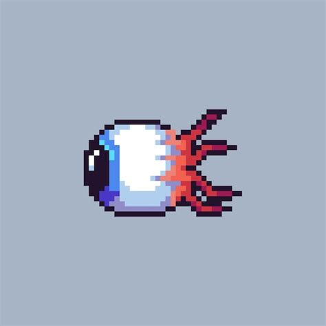 픽셀 아트 눈 터 아이콘 프리미엄 벡터