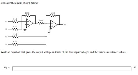 Solved Consider The Circuit Shown Below Write An Equat