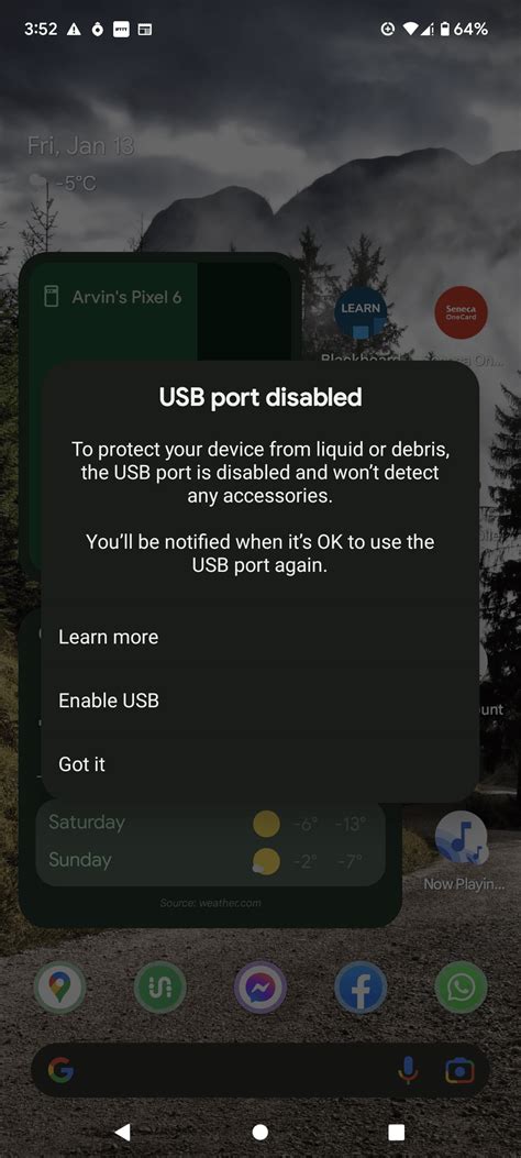 Usb Port Disabled To Protect From Liquid Or Debris R Pixel6