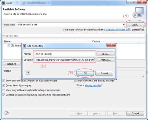 install rap e4 tooling for eclipse