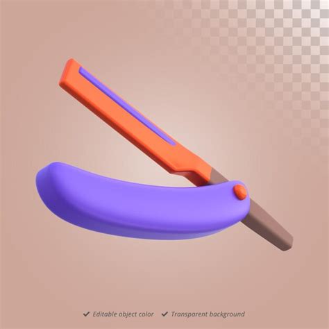 Premium Psd 3d Rendering Of A Barbershop Foldable Razor