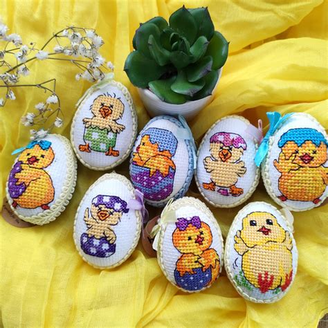 Мини Великденски яйца с бродерия Handmastersbg