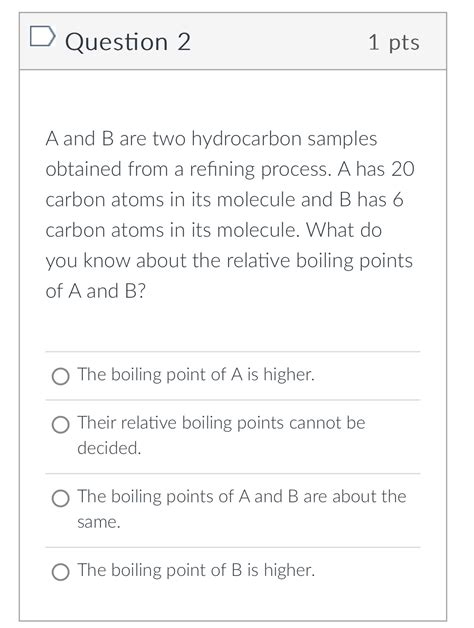 Solved D Question 2 1 Pts A And B Are Two Hydrocarbon Samples