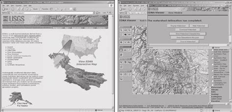 12 edna web site on the left and the web based interactive drainage