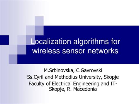 Ppt Localization Algorithms For Wireless Sensor Networks Powerpoint