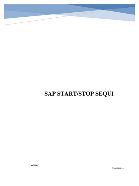 Sap Start Stop Sequence Hana Pdf Information Technology Computer