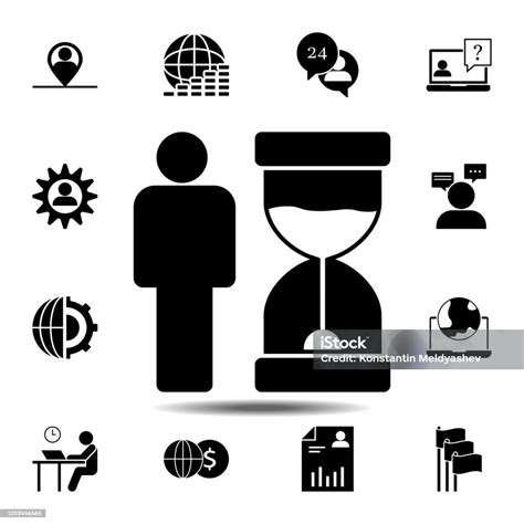 시계 마감 아이콘 Ui 및 Ux 웹 사이트 또는 모바일 응용 프로그램에 대한 설정 비즈니스 글로벌 아이콘의 간단한 글리프 벡터