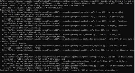 The Size Of Tensor A 28 Must Match The Size Of Tensor B 33 At Non