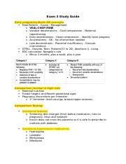 OB Exam 3 Study Guide Docx Exam 3 Study Guide Early Pregnancy Basic OB Concepts Fetal Pattern