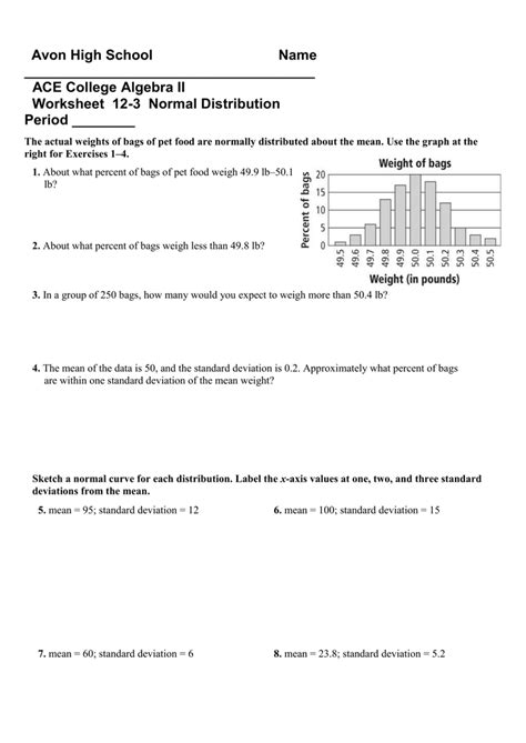 Standard Deviation Practice Worksheet Amy Monroy Ap Biology Standard