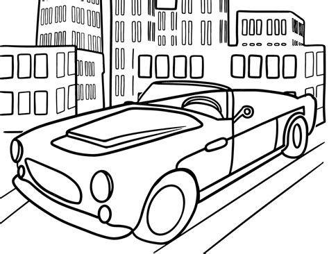 어린이를 위한 자동차 색칠 공부 페이지 라인 아트 벡터 빈 인쇄용 디자인을 채우는 어린이용 프리미엄 벡터