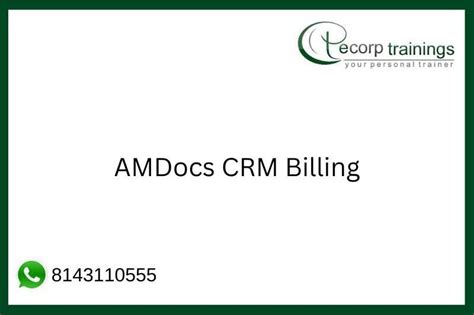 Amdocs Crm Customer Relationship Management Billing Training Hyderabad India Ecorp Trainings