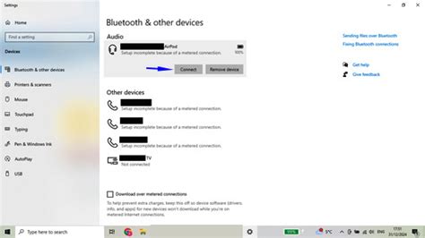 Bluetooth Setup Incomplete Because Of A Metered Connection Windows