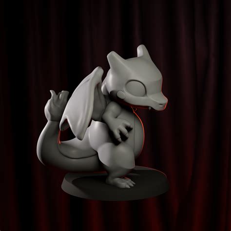 🐉 Chibi Charizard Pokemon Kawaii・free Obj File For 3d Printing・cults