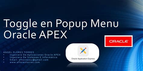 Toggle En Popup Menu En Oracle Apex A Little Knowledge To Share