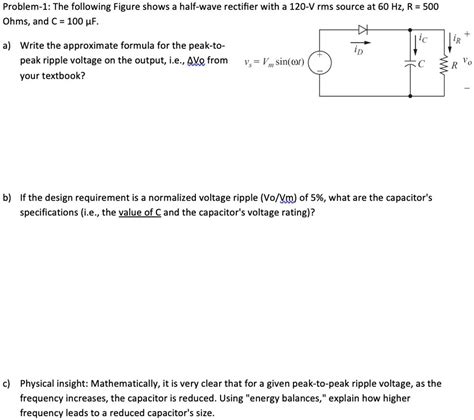 solved problem 1 the following figure shows a half wave rectifier