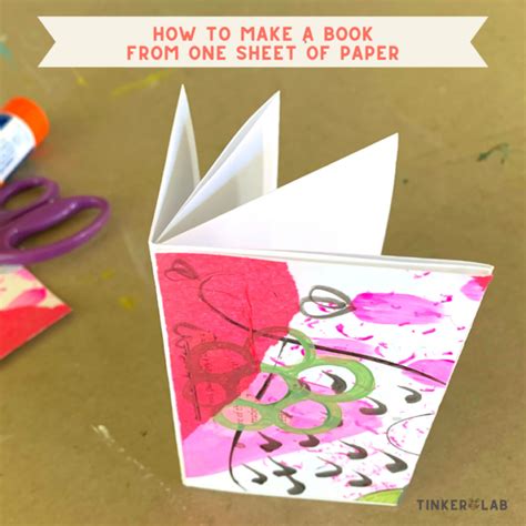 How To Make A Book From One Piece Of Paper No Glue Tinkerlab