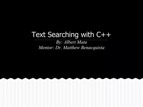 Mata C Text Searching Ppt