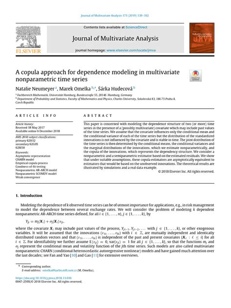 Copula Approach For Dependence Pdf Time Series Estimator