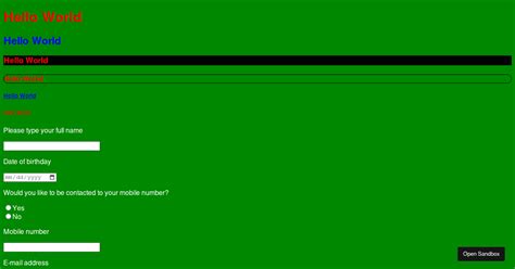 Html Tags And Css Properties Codesandbox