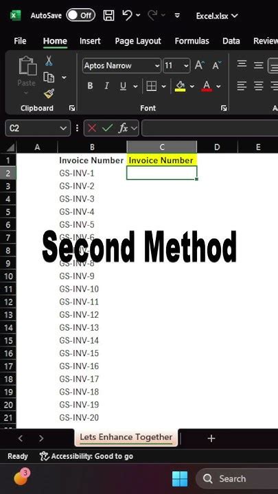 Generate Invoice Number In Excel Excel Hacks Excel Tricks Shorts