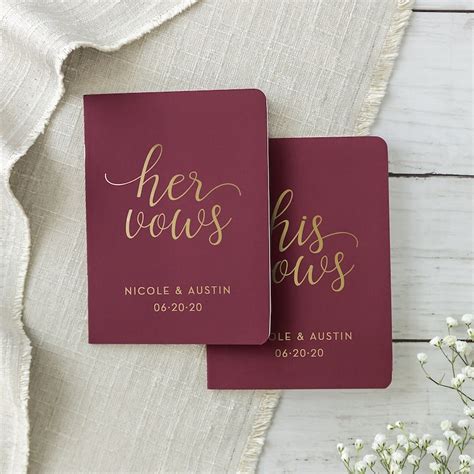 Wedding Vow Books Etsy