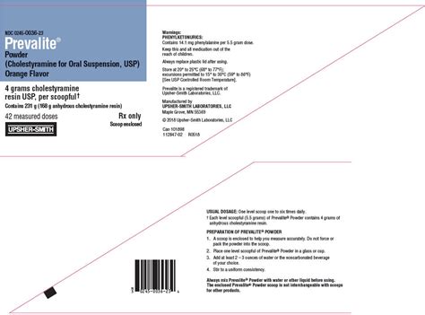 Prevalite Upsher Smith Laboratories Llc Fda Package Insert