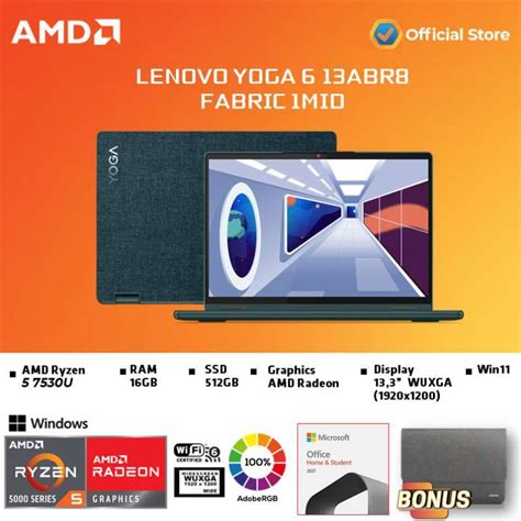 Promo LENOVO YOGA ABR FABRIC MID RYZEN U GB SSD RADEON WIN OHS WUXGA