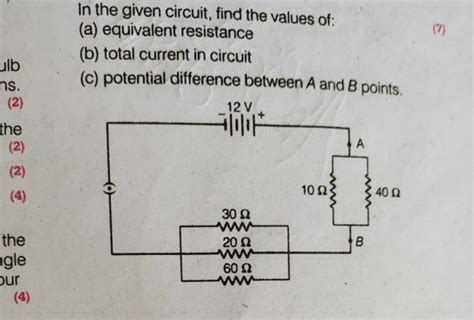 In The Given Circuit Find The Values Of A Equivalent Resistance 7
