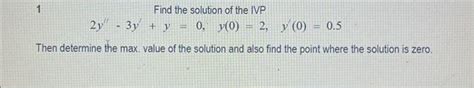 Find The Solution Of The IVP Chegg Com