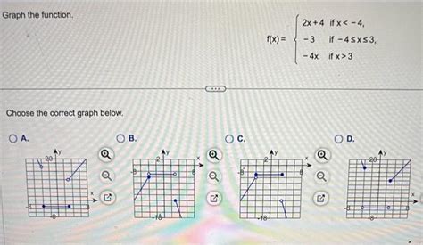 Solved Graph the function. f(x)=⎩⎨⎧2x+4−3−4x if x