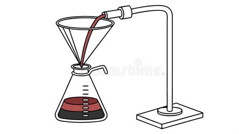 Chemistry Filtration Lab Equipment Line Art Vector Design Generative