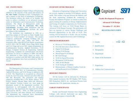 Faculty Development Program On Advanced Vlsi Design November
