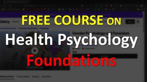 Free Course On Foundations Of Health Psychology