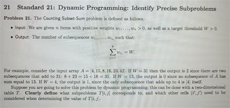 Solved 21 Standard 21 Dynamic Programming Identify Precise