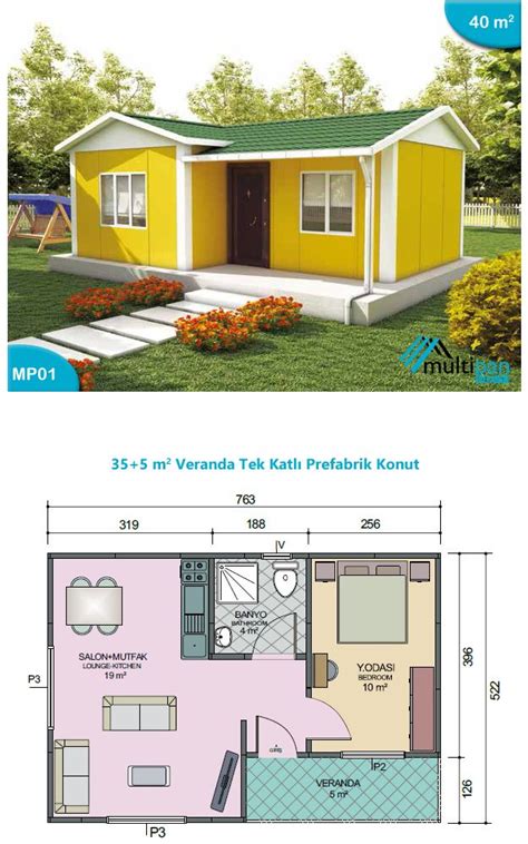 Model Mp1 35 Square Meters 5 Meters 1 Bedroom 10m2 1 Bathroom 4m2