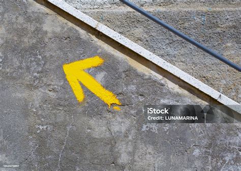 세인트 제임스의 길에 노란색 화살표 기호 카미노 데 산티아고 0명에 대한 스톡 사진 및 기타 이미지 0명 개념 개념 기호 Istock