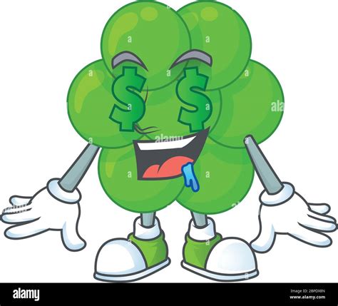 Cute Rich Staphylococcus Aureus Mascot Character Style With Money Eyes Stock Vector Image And Art