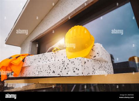 Polystyrene Thermal Cladding For Energy Saving On A New House Stock Photo Alamy