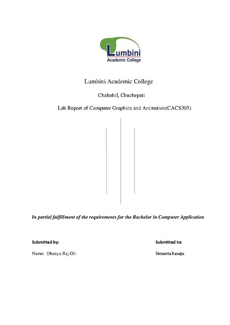 Computer Graphics Lab Report Project Work Lumbini Academic College