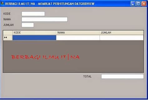 Cara Menghitung Jumlah Total Dalam Datagridview